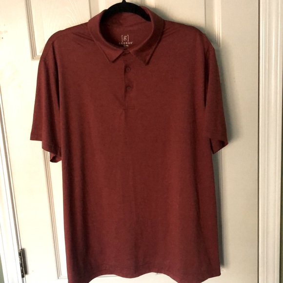 George | Shirts | George Polo Shirt Mens Xl 4648 Red Short Sleeve ...